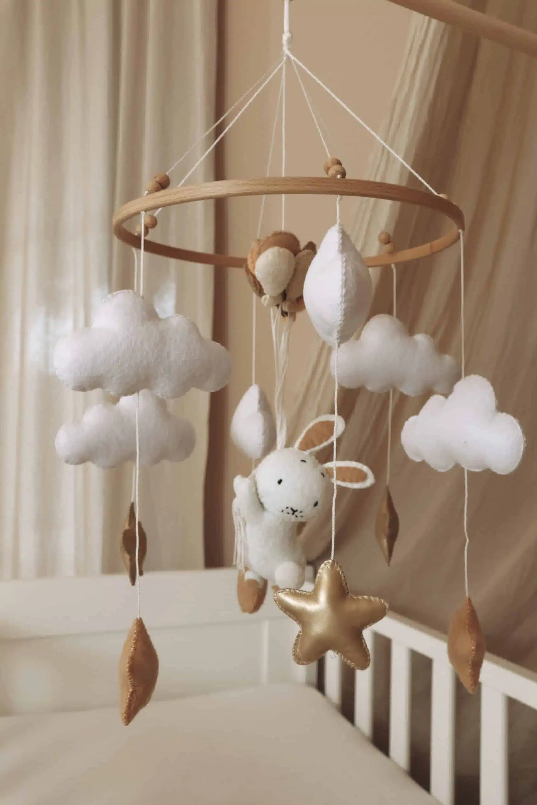Handmade wooden Bunny mobile | Little Loua