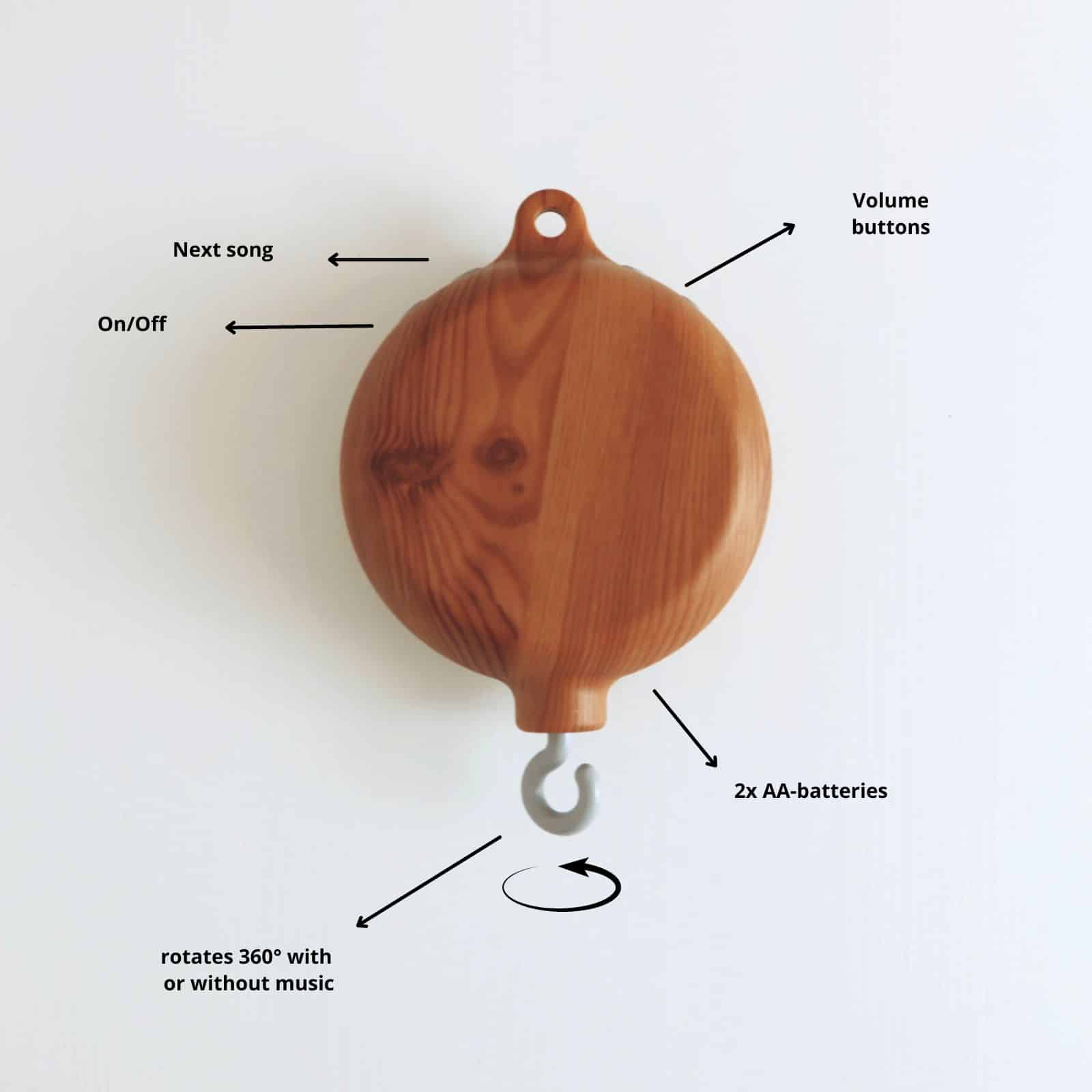Battery music box for wooden mobile | Little Loua